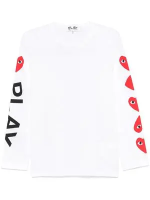 Play Comme Des Garcon Logo-print T-shirt - White