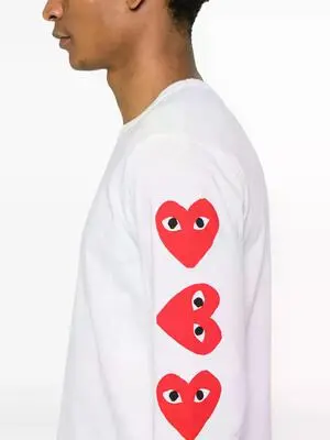 Play Comme Des Garcon Logo-print T-shirt - White
