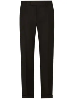 Dolce & Gabbana Straight-leg Virgin Wool Trousers - Black