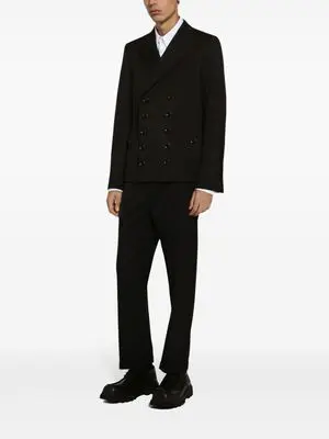 Dolce & Gabbana Straight-leg Virgin Wool Trousers - Black