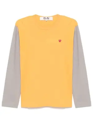 Play Comme Des Garcon Mini Heart-patch T-shirt - Orange
