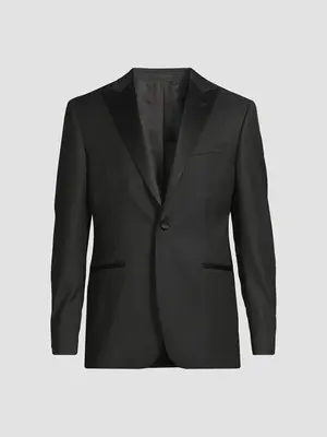 Corneliani Jacquard Tuxedo Peak-lapel Jacket - Black