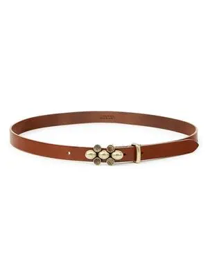 Isabel Marant Valdez Embellished Leather Belt - Khaki
