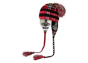 Palace X Vivienne Westwood Orb Knit Earflap Beanie - Tartan