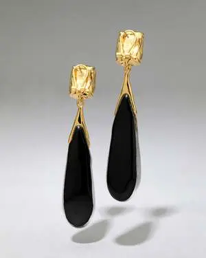 Alexis Bittar Bonbon Crystal Large Teardrop Earrings - Black