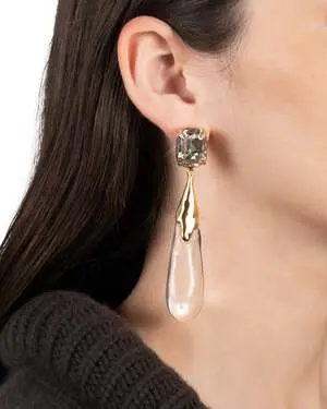 Alexis Bittar Bonbon Crystal Teardrop Earrings - Clear