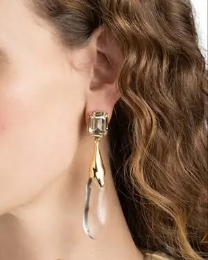 Alexis Bittar Bonbon Crystal Teardrop Earrings - Clear