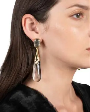 Alexis Bittar Bonbon Crystal Teardrop Earrings - Clear