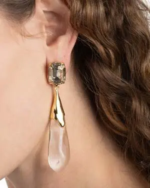 Alexis Bittar Bonbon Crystal Teardrop Earrings - Clear