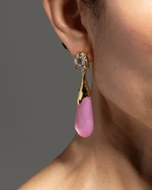 Alexis Bittar Bonbon Crystal Teardrop Earrings Candy Pink