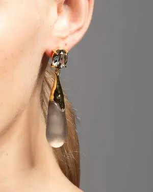 Alexis Bittar Bonbon Crystal Teardrop Earrings Chocolate