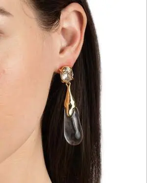 Alexis Bittar Crystal Teardrop Earrings - Clear