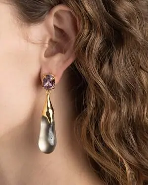Alexis Bittar Bonbon Crystal Teardrop Earrings Dune