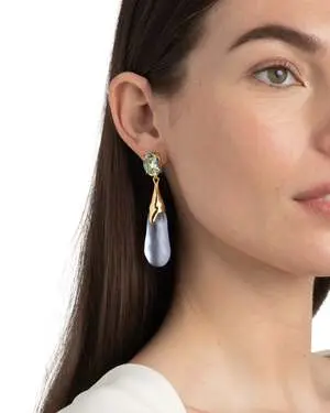 Alexis Bittar Bonbon Crystal Teardrop Earrings - Steel Blue