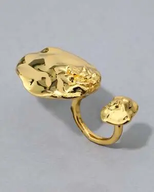 Alexis Bittar Brut Double Disc Ring Gold