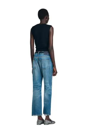 Sandro Ruffled Cropped Sweater