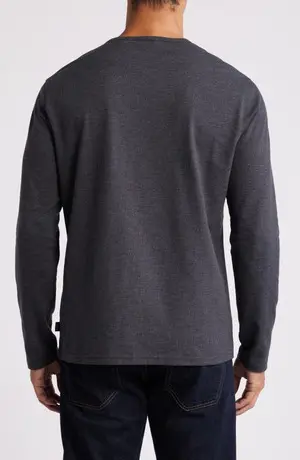 Stone Rose Performance Piqué Henley - Charcoal