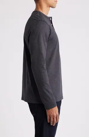 Stone Rose Performance Piqué Henley - Charcoal