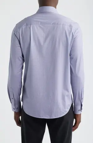 Bugatchi Jimmy Ooohcotton® Geo Print Button-up Shirt - Lilac