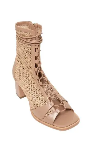 DANIELLA SHEVEL Frida Raffia Booties - Brown