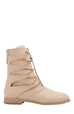 DANIELLA SHEVEL Moss Leather Boots - Ivory