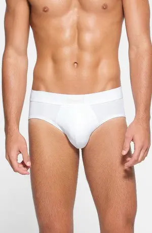 SKIMS Cotton & Modal Blend Briefs Chalk