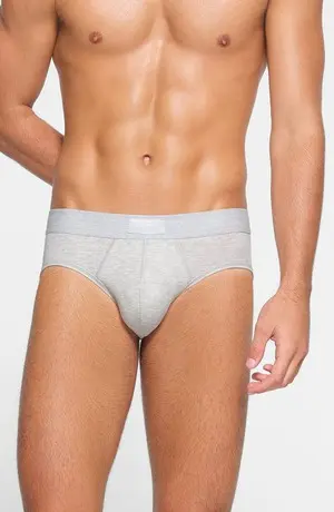 SKIMS Cotton & Modal Blend Briefs Light Heather Grey