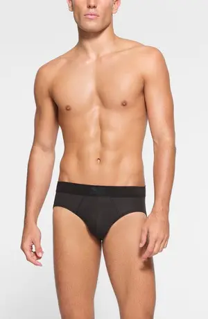 SKIMS Cotton & Modal Blend Briefs Onyx