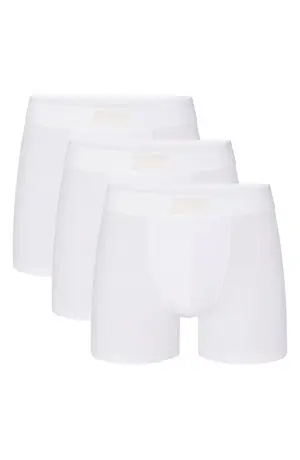SKIMS 3-pack 3-inch Cotton & Modal Blend Boxer Briefs Chalk