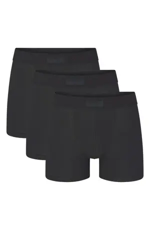 SKIMS 3-pack 3-inch Cotton & Modal Blend Boxer Briefs - Onyx