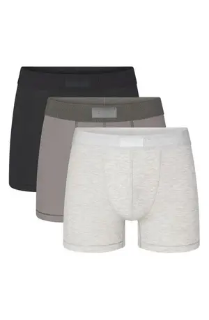SKIMS 3-pack 3-inch Cotton & Modal Blend Boxer Briefs Onyx