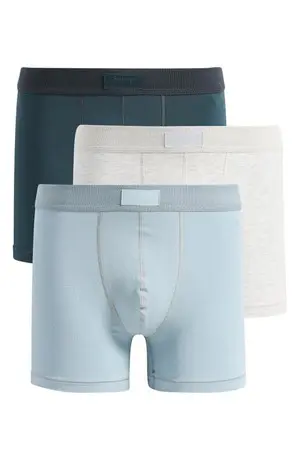 SKIMS 3-pack 3-inch Cotton & Modal Blend Boxer Briefs Sky Multi