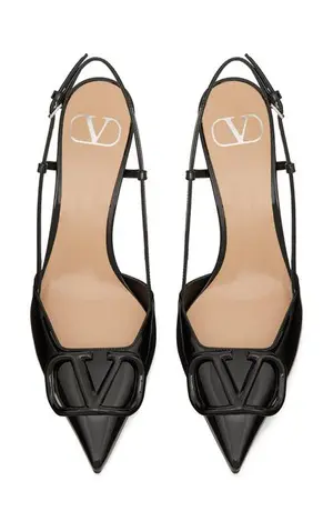 Valentino Garavani Vlogo Slingback Pumps - 0no Nero