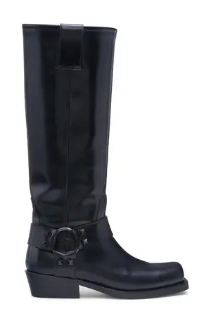 Valentino Garavani Rockstud Tall Biker Boot