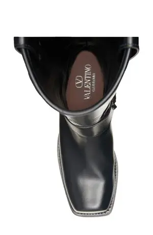 Valentino Garavani Rockstud Tall Biker Boot