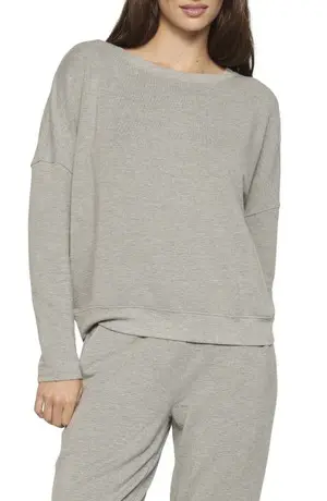 Eberjey Softest Sweats Lounge Pullover - Dark Heather Grey