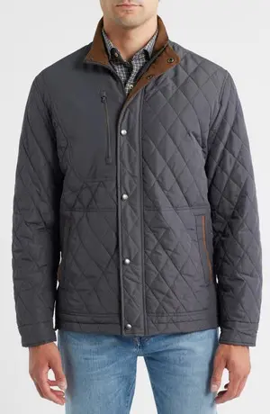 Johnnie-o Juno Quilted Jacket - Dark Gray