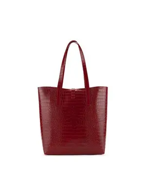 TEDDY BLAKE Nina Croco 12 Tote Bag - Darkred