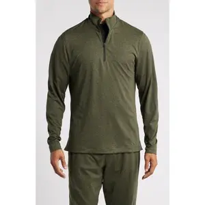 Zella Restore Soft Quarter Zip Pullover - Olive Night