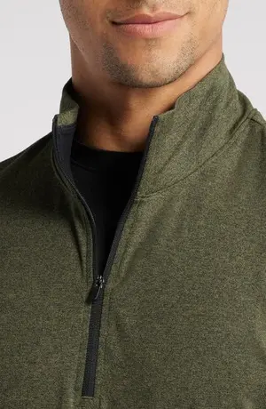 Zella Restore Soft Quarter Zip Pullover - Olive Night