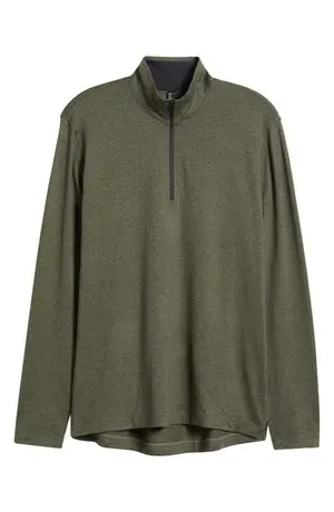Zella Restore Soft Quarter Zip Pullover - Olive Night