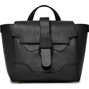 Senreve Mini Maestra Pebbled Leather 4-way Convertible Handbag - Noir