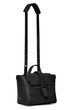 Senreve Mini Maestra Pebbled Leather 4-way Convertible Handbag - Noir