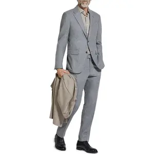 Zegna 15milmil15 Brushed Mini Houndstooth Wool Blend Suit - Grey