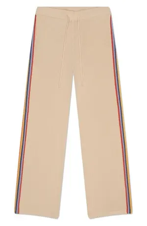 MAVRANS Side Stripe Drawstring Sweater Pants - Beige