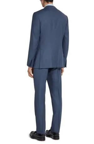 Zegna Centoventimilia Subtle Plaid Wool Suit - Steel Blue