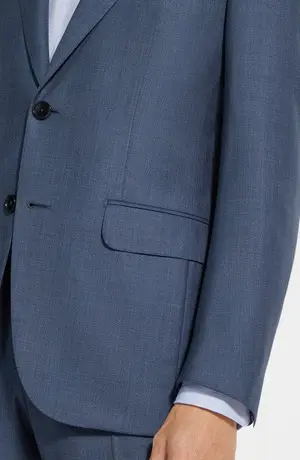 Zegna Centoventimilia Subtle Plaid Wool Suit - Steel Blue