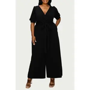 L I V D L I V D Iris Belted Wide Leg Jumpsuit Black