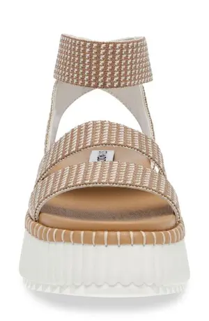 Steve Madden Shelle Platform Wedge Sandal - Taupe Multi
