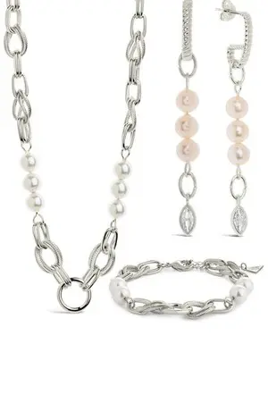 Sterling Forever Ivanna Pearl Jewelry Set
